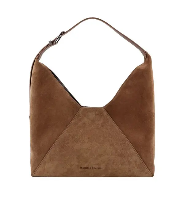 Brunello Cucinelli Paneled Shoulder Bag - Brown