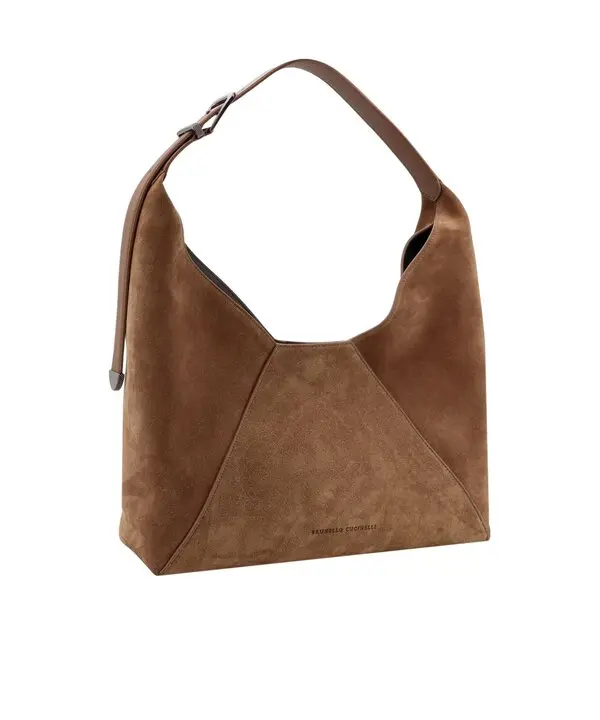 Brunello Cucinelli Paneled Shoulder Bag - Brown