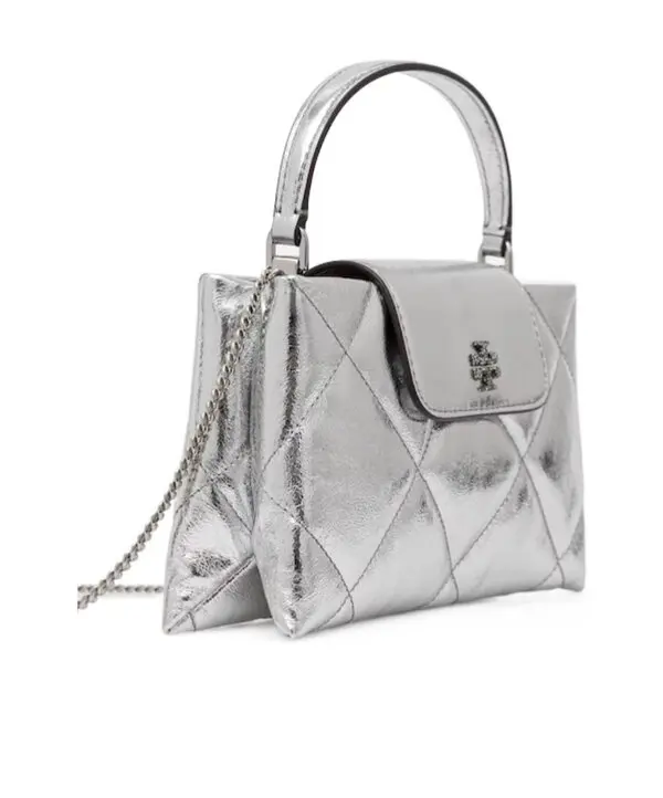 Tory Burch Kira Diamond Quilt Metallic Top Handle Bag