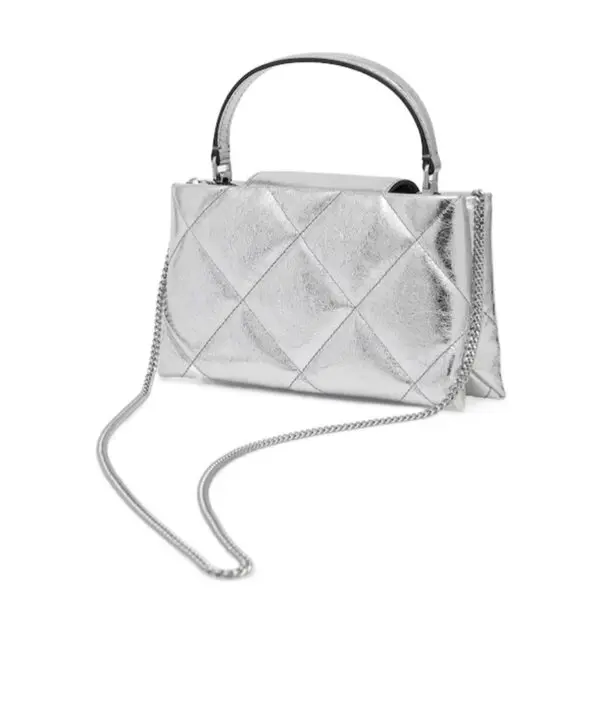 Tory Burch Kira Diamond Quilt Metallic Top Handle Bag