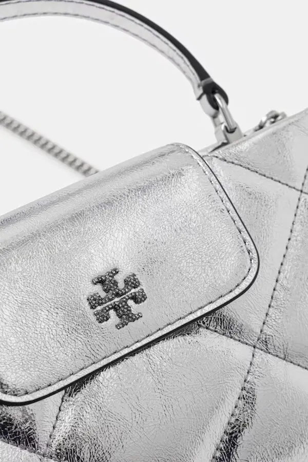 Tory Burch Kira Diamond Quilt Metallic Top Handle Bag