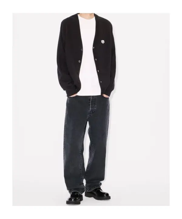 Kenzo Happy Tiger Embroidered V-neck Cardigan