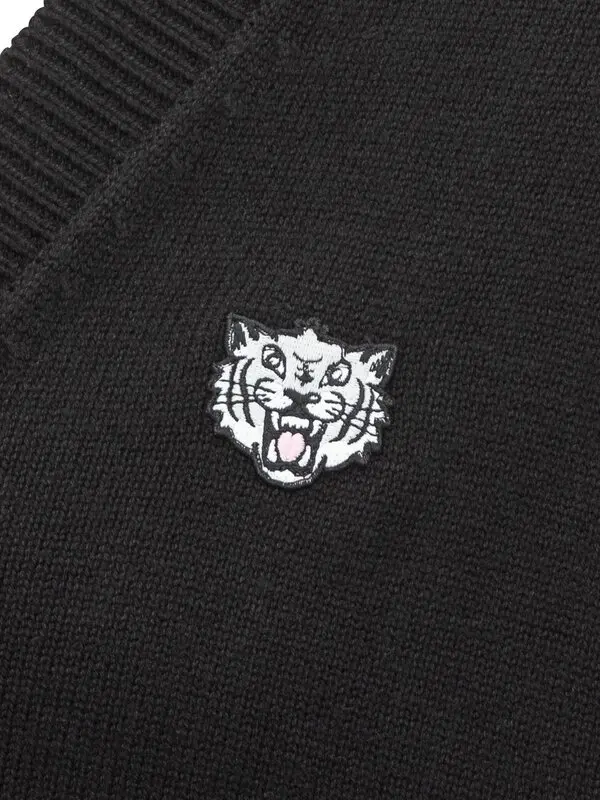 Kenzo Happy Tiger Embroidered V-neck Cardigan