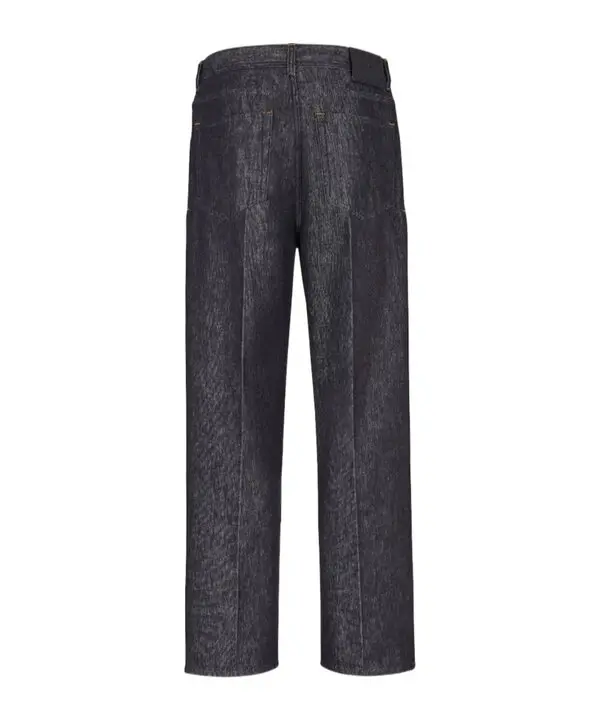 Fendi Straight-leg Jeans With Logo Patch - Blue
