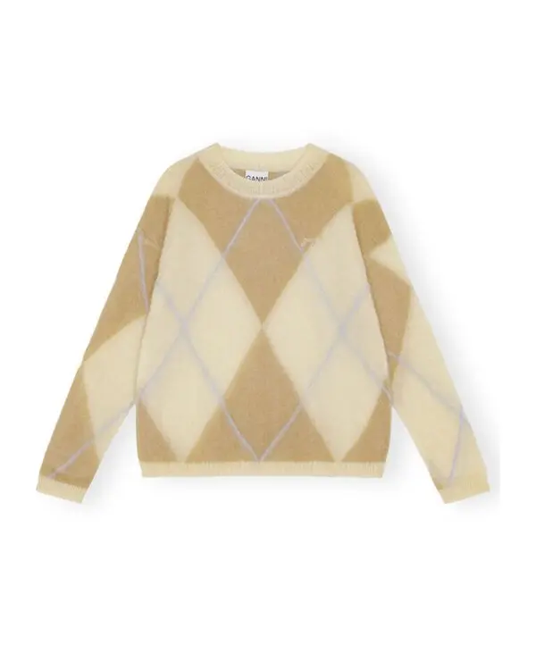 GANNI Diamond Pattern Knit Jumper