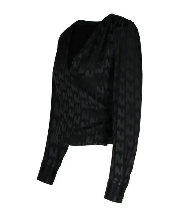 MSGM All-over Patterned V-neck Blouse