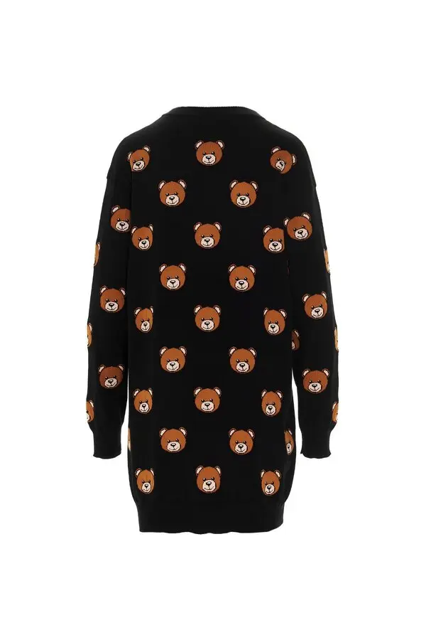 Moschino Teddy Bear Pattern Knit Mini Dress