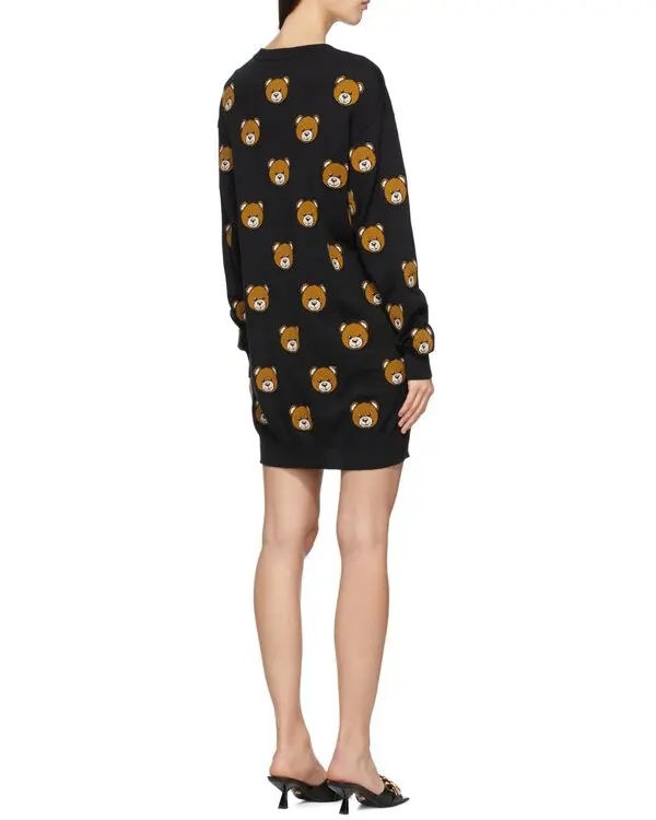 Moschino Teddy Bear Pattern Knit Mini Dress