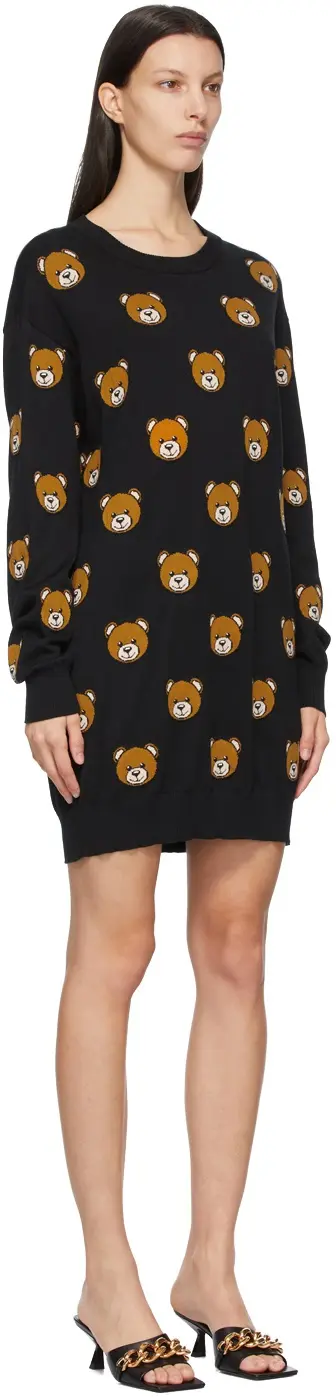 Moschino Teddy Bear Pattern Knit Mini Dress