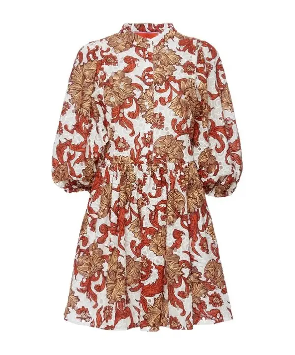 La DoubleJ Portofino Printed Dress With Detachable Ribbon Belt - Brown