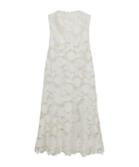 Simkhai Valletta Strapless Embroidered Dress - White