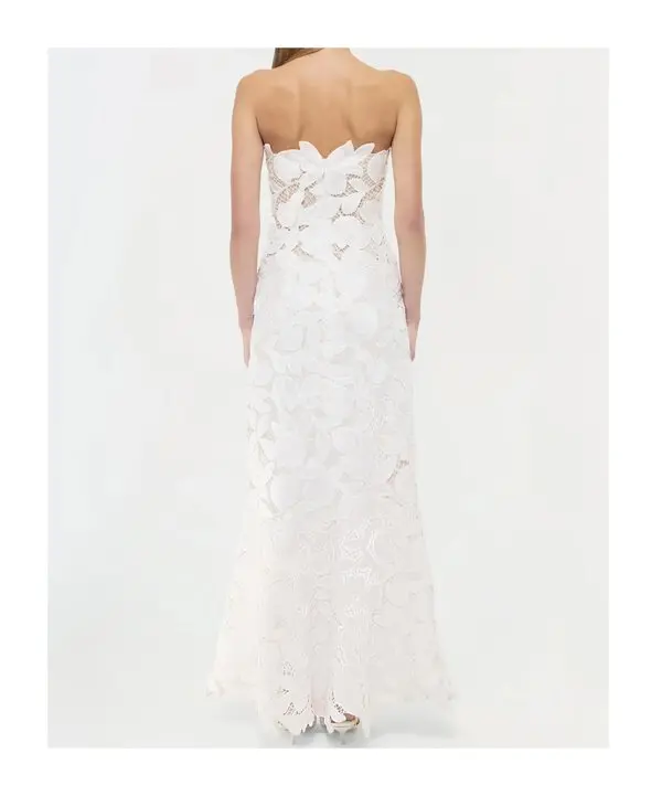 Simkhai Valletta Strapless Embroidered Maxi Dress - White