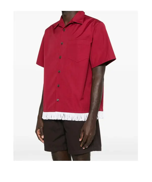 Prada Short-sleeved Fringed Shirt