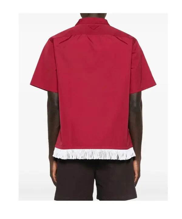 Prada Short-sleeved Fringed Shirt