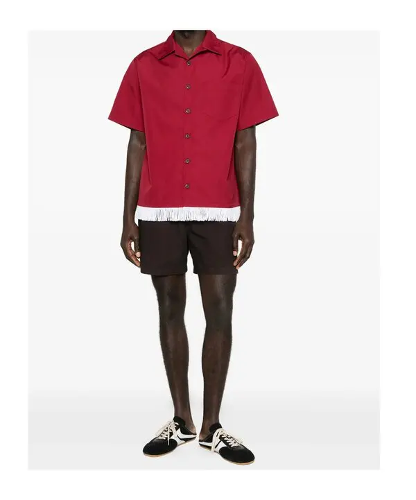 Prada Short-sleeved Fringed Shirt