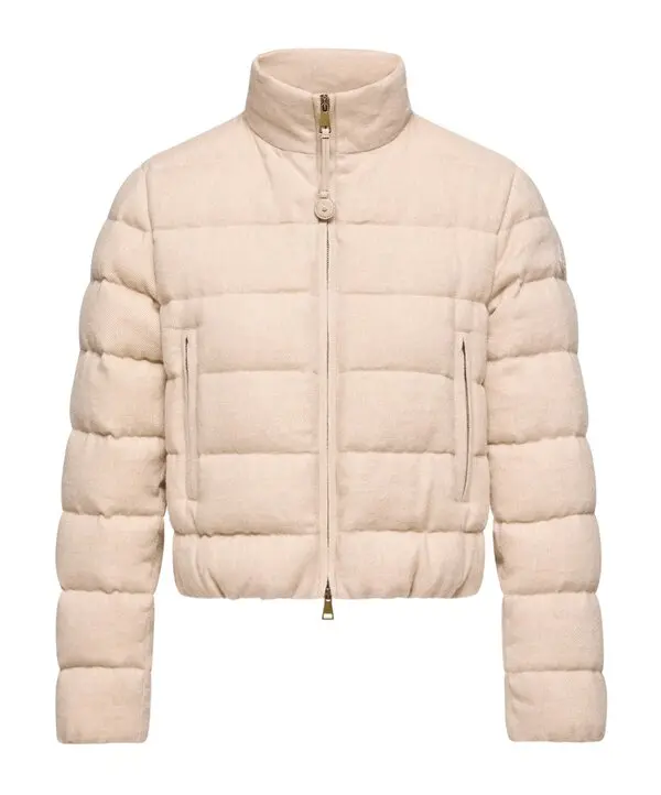 Moncler Agastache Cashmere Linen Short Down Jacket