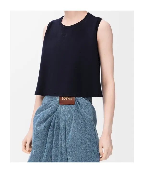 Loewe Sleeveless Ribbed Jumper - Black