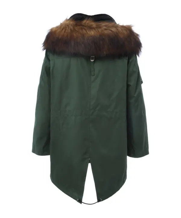 Burberry Hooded Parka With Detachable Faux Fur Trim