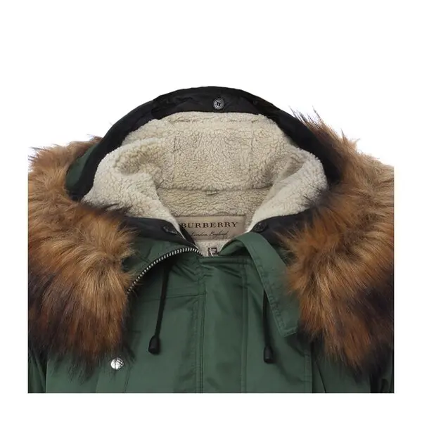Burberry Hooded Parka With Detachable Faux Fur Trim