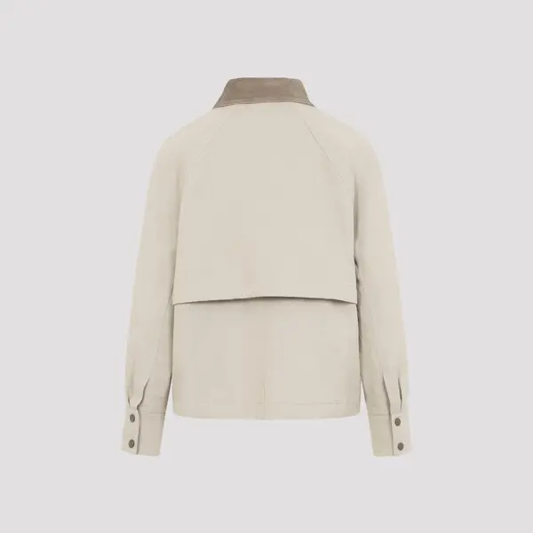 Brunello Cucinelli Zip Up Jacket With Classic Collar - Nude
