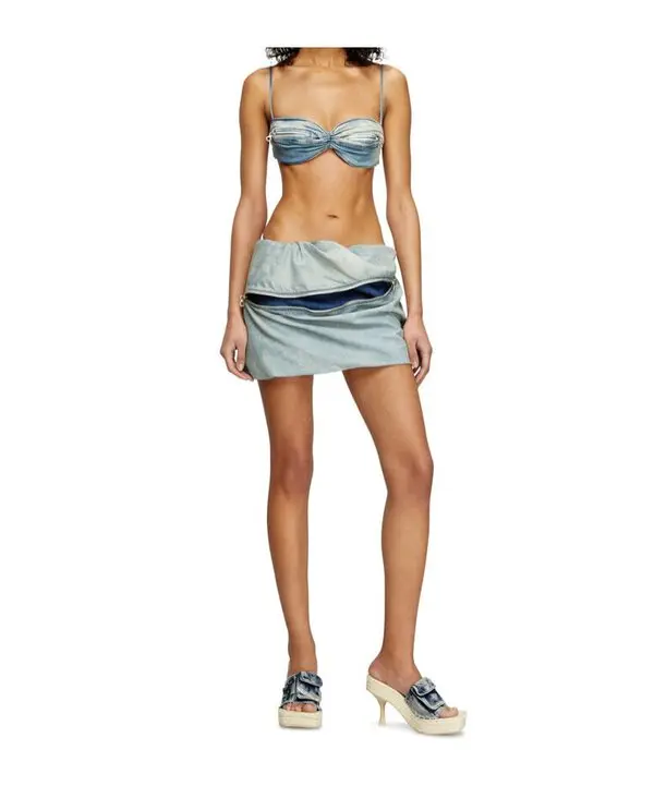 DIESEL® De-clot-s1 Denim Mini Skirt - Light Blue