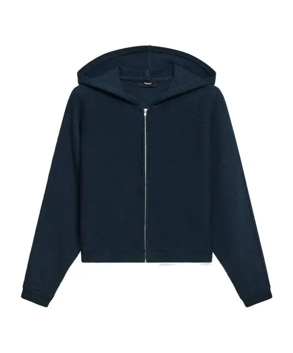 Theory Zip-up Hooded Knitted Cardigan