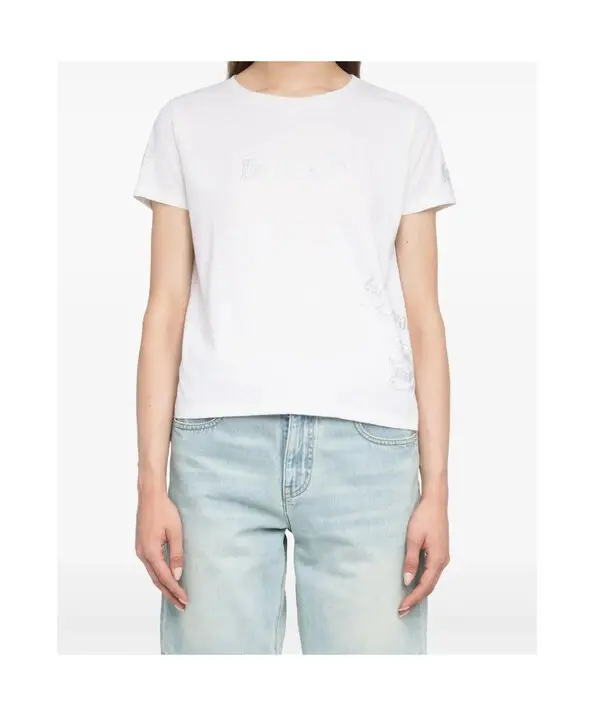 Zadig&Voltaire Alys Rhinestone Logo T-shirt - White