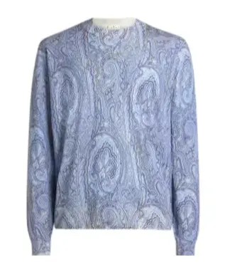 Etro Paisley Knit Jumper - Light Blue