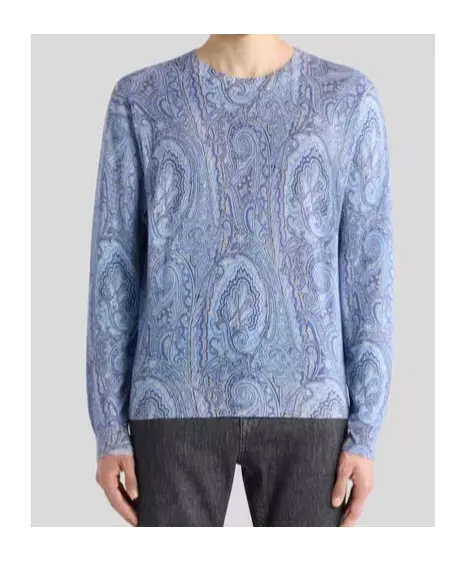 Etro Paisley Knit Jumper - Light Blue