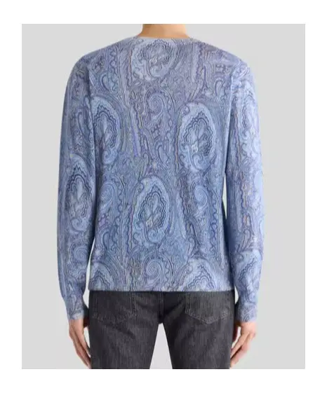 Etro Paisley Knit Jumper - Light Blue