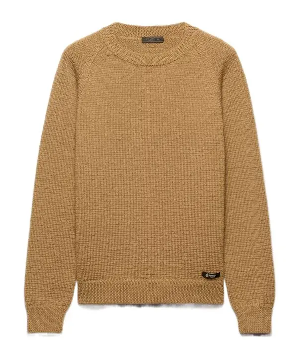Prada Long-sleeved Crewneck Jumper - Camel Brown