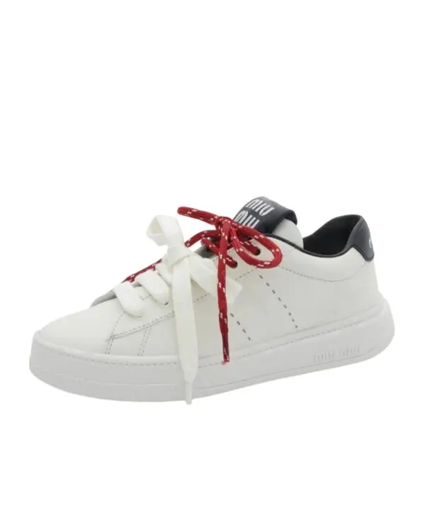 Miu Miu Round Toe Lace-up Sneakers