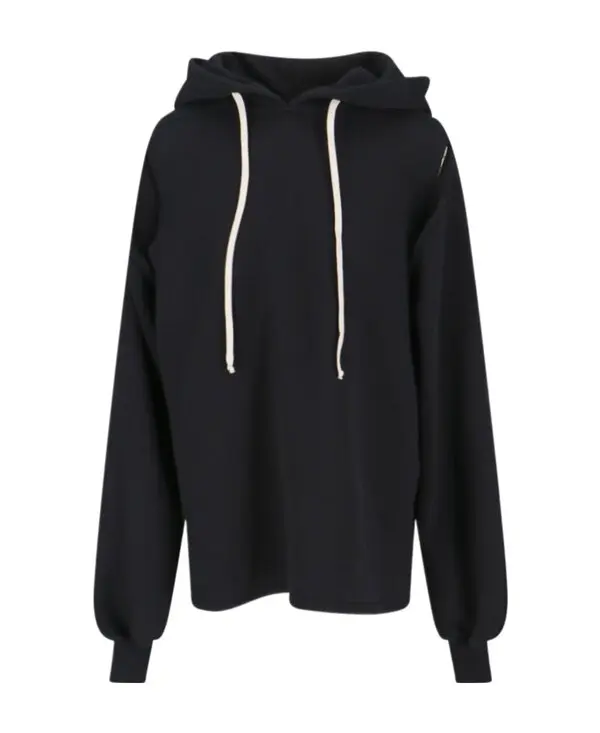 Rick Owens Cut Out-detail Organic Cotton Hoodie - Black