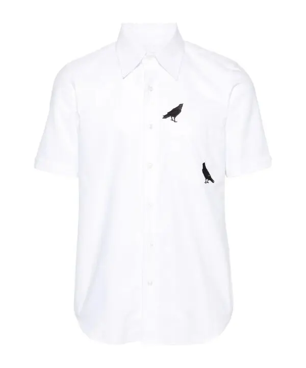Thom Browne Raven-embroidered Cotton Shirt