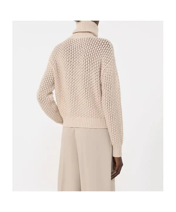 Max Mara Tequila Open-knit Zip-detailed Jumper - Albino