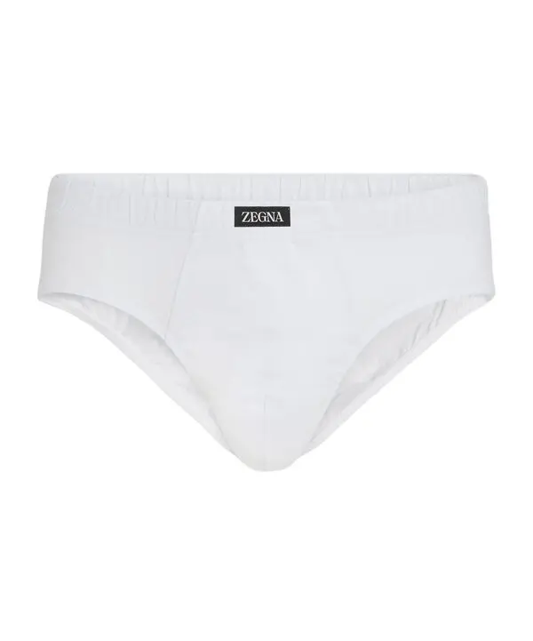 Zegna Logo Waist-side Panties - White