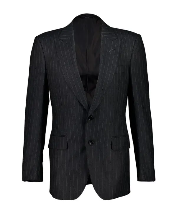 TOM FORD Pinstripe Single-breasted Blazer - Dark Gray