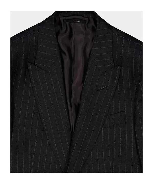 TOM FORD Pinstripe Single-breasted Blazer - Dark Gray