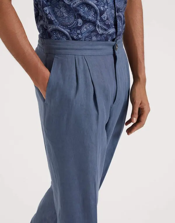 Brunello Cucinelli Linen Straight-leg Trousers
