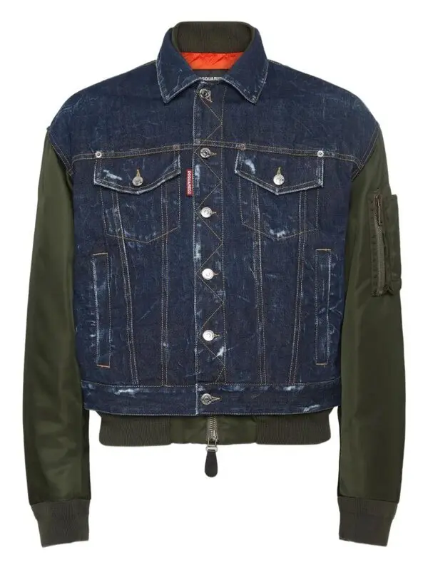Dsquared2 Aviator Hybrid Bomber Jacket - Black