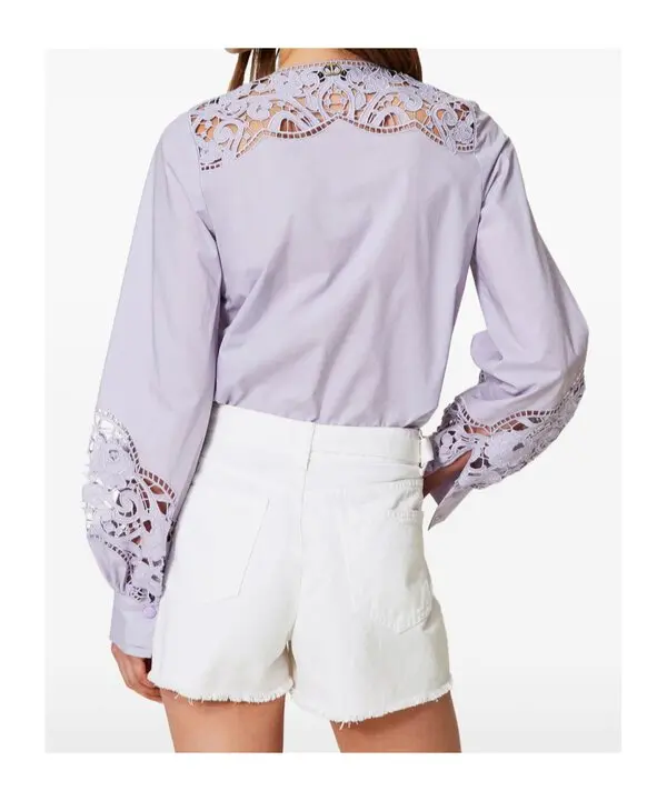 TWINSET Belted Frayed Hem Shorts