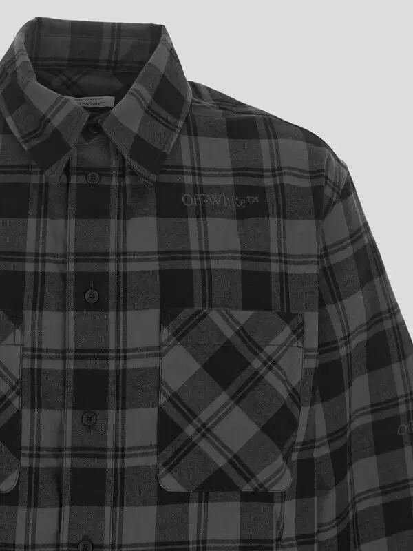 Off-White Checked Flannel Shirt