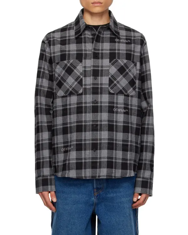 Off-White Checked Flannel Shirt