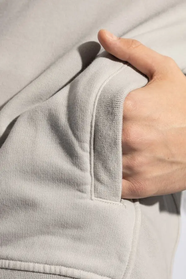 Stone Island Compass Patch Drawstring Hoodie - Grey
