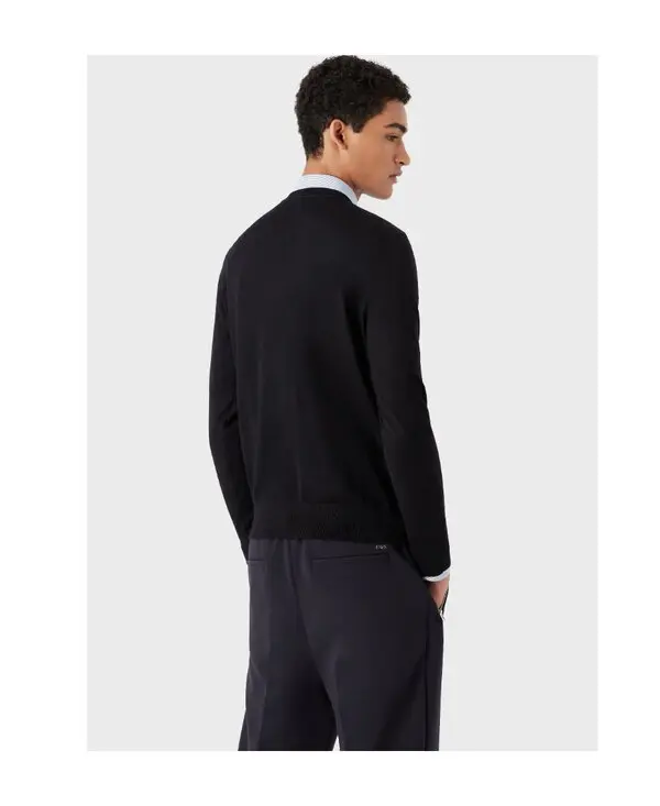 Emporio Armani Logo Jacquard Knit Jumper