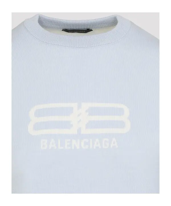 Balenciaga Logo Intarsia Crewneck Sweater