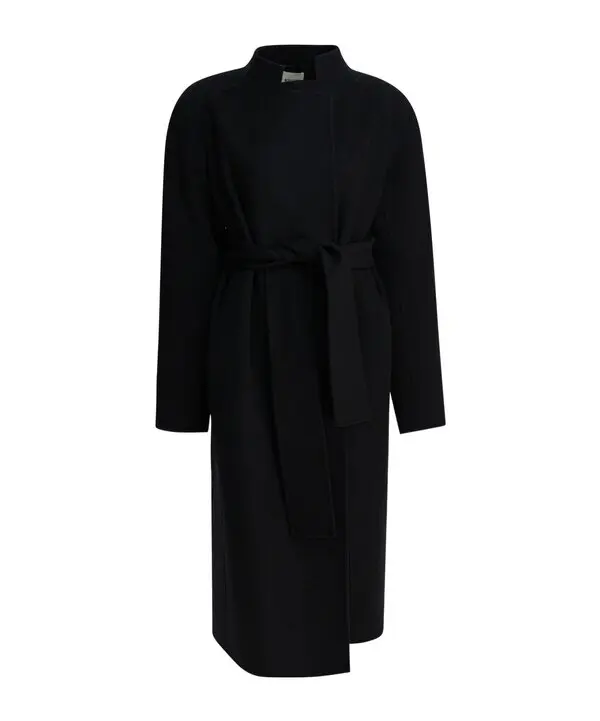 Khaite Single-breasted Belted Coat - Black