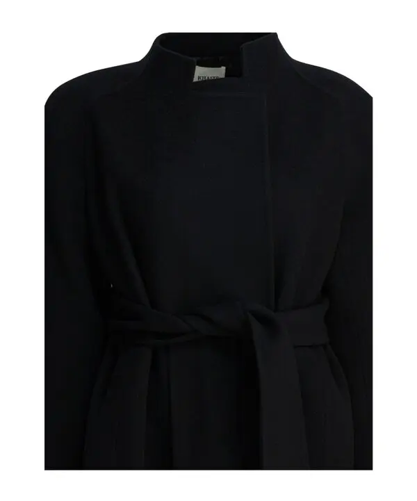 Khaite Single-breasted Belted Coat - Black