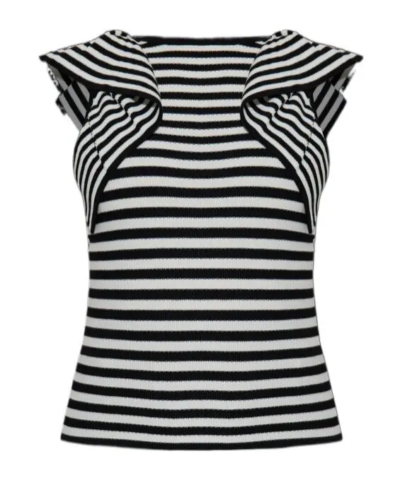 Max Mara Vieste Striped Ruffled Top