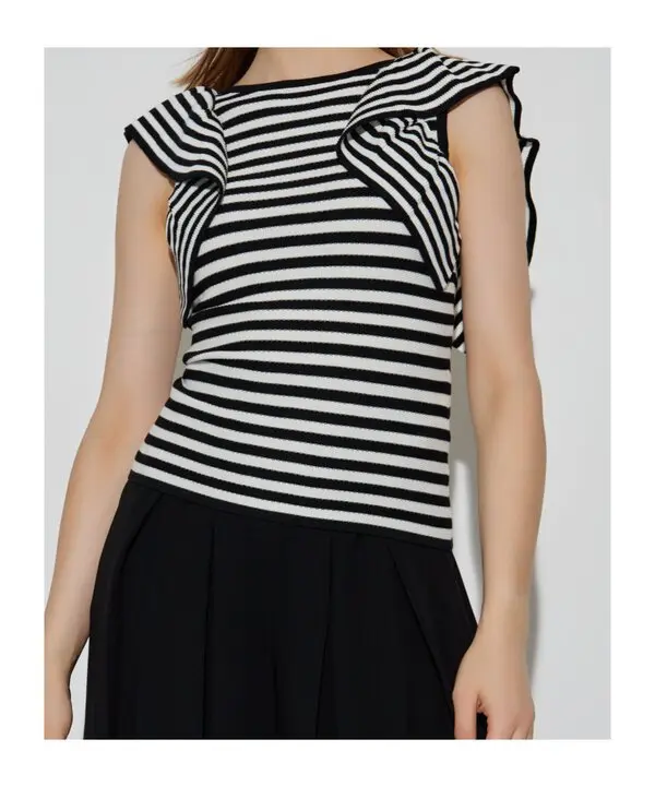 Max Mara Vieste Striped Ruffled Top